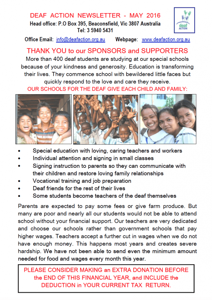 Newsletters Deaf Action - Deaf Ministry International